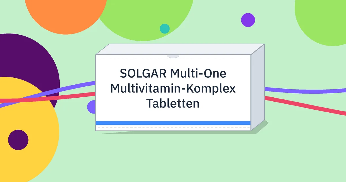 Symbolbild: Packung mit der Aufschrift SOLGAR Multi-One Multivitamin-Komplex Tabletten (PZN 19500917) – Verfügbarkeit und Bezug in Apotheken in Frankfurt am Main