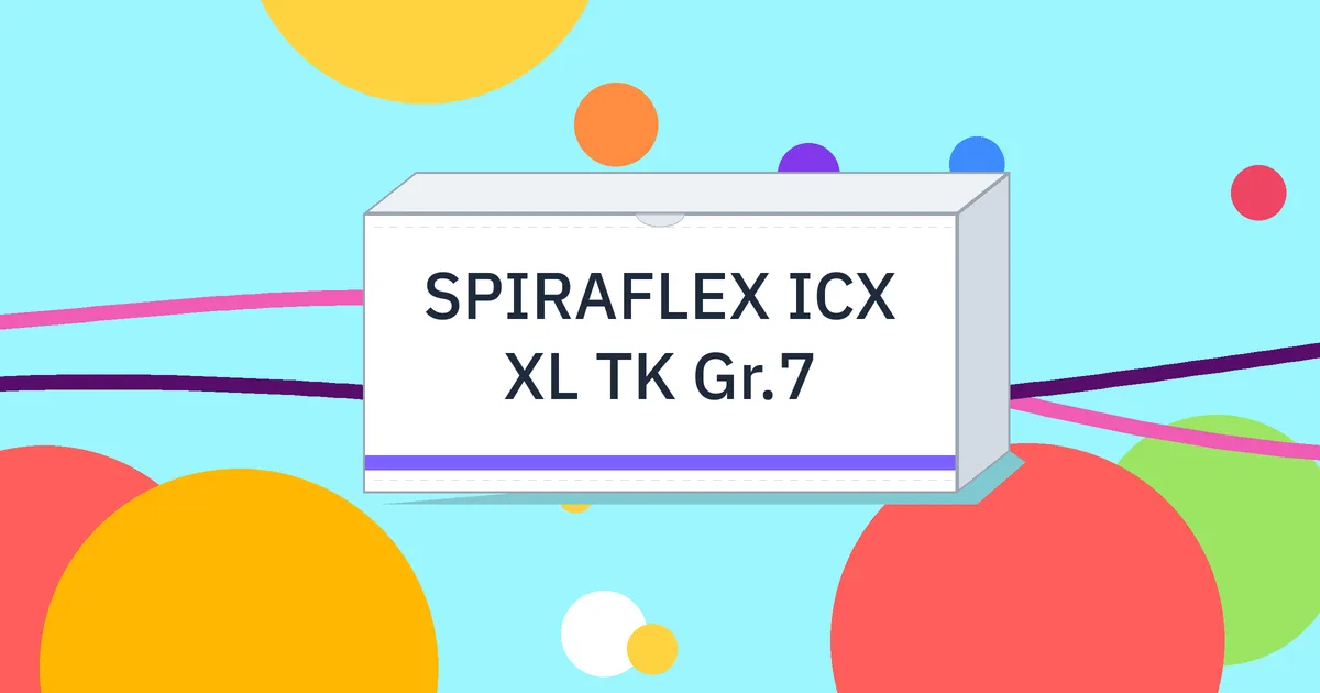 Symbolbild: Packung mit der Aufschrift SPIRAFLEX ICX XL TK Gr.7 (PZN 18222267) – Verfügbarkeit und Bezug in Apotheken in Frankfurt am Main