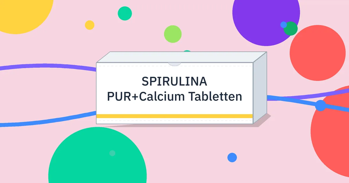 Symbolbild: Packung mit der Aufschrift SPIRULINA PUR+Calcium Tabletten (PZN 02223230) – Verfügbarkeit und Bezug in Apotheken in Frankfurt am Main