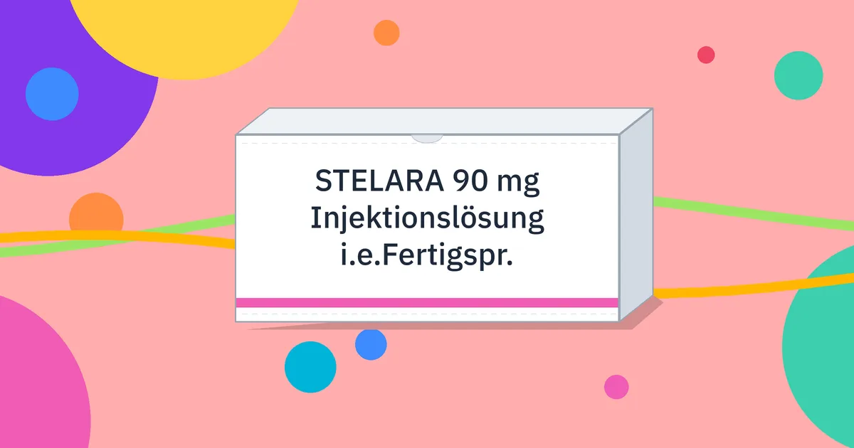 Symbolbild: Packung mit der Aufschrift STELARA 90 mg Injektionslösung i.e.Fertigspr. (PZN 10272515) – Verfügbarkeit und Bezug in Apotheken in Frankfurt am Main