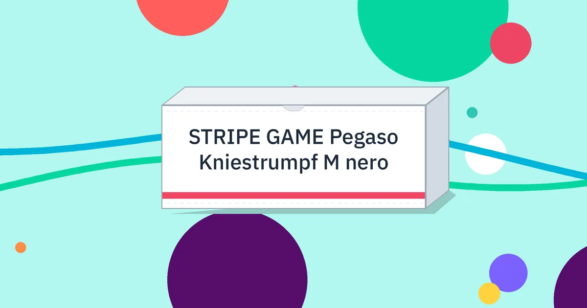 Symbolbild: Packung mit der Aufschrift STRIPE GAME Pegaso Kniestrumpf M nero (PZN 20209564) – Verfügbarkeit und Bezug in Apotheken in Frankfurt am Main