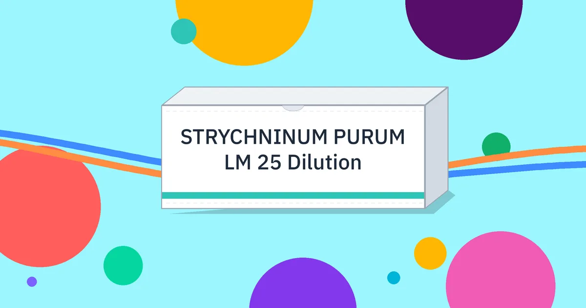 Symbolbild: Packung mit der Aufschrift STRYCHNINUM PURUM LM 25 Dilution (PZN 13207814) – Verfügbarkeit und Bezug in Apotheken in Frankfurt am Main