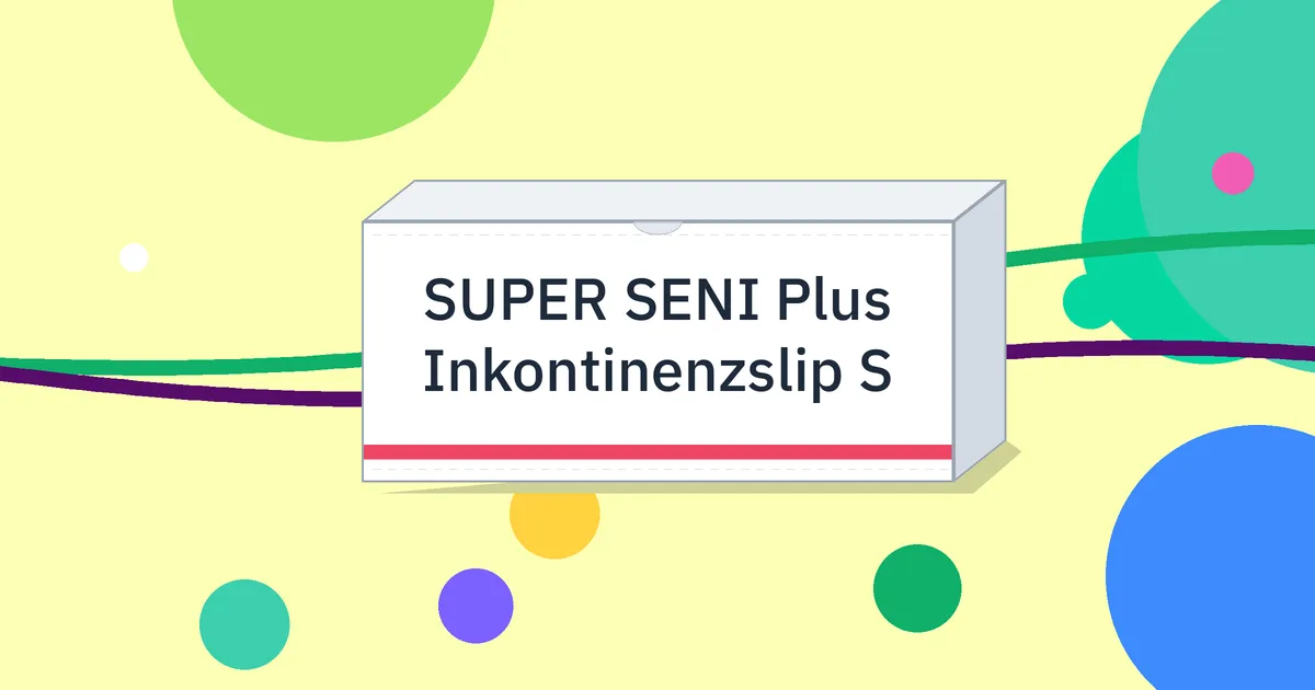 Symbolbild: Packung mit der Aufschrift SUPER SENI Plus Inkontinenzslip S (PZN 03137739) – Verfügbarkeit und Bezug in Apotheken in Frankfurt am Main