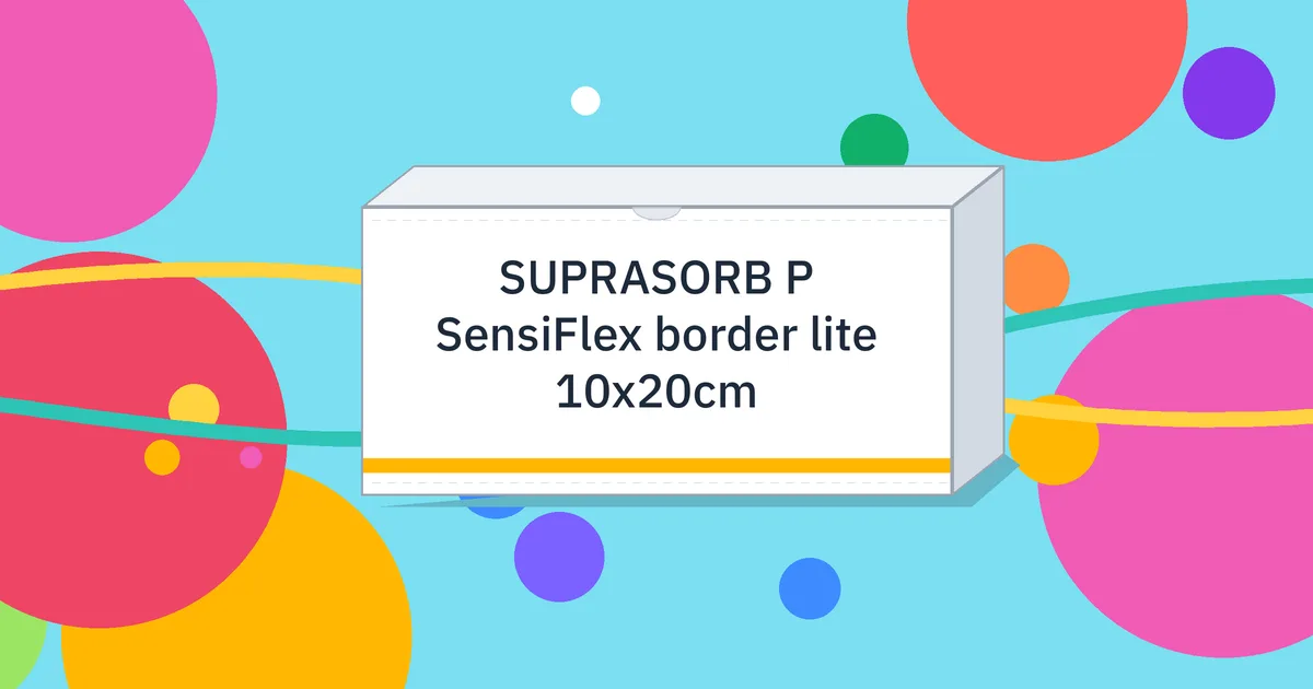 Symbolbild: Packung mit der Aufschrift SUPRASORB P SensiFlex border lite 10x20cm (PZN 20005235) – Verfügbarkeit und Bezug in Apotheken in Frankfurt am Main