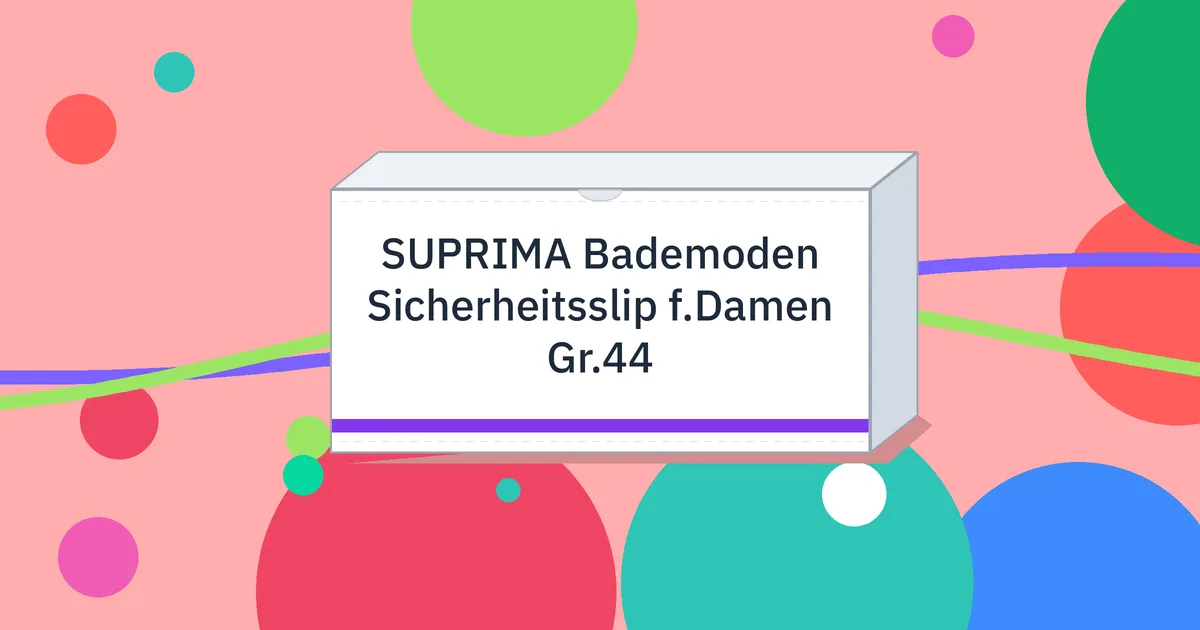Symbolbild: Packung mit der Aufschrift SUPRIMA Bademoden Sicherheitsslip f.Damen Gr.44 (PZN 09222280) – Verfügbarkeit und Bezug in Apotheken in Frankfurt am Main