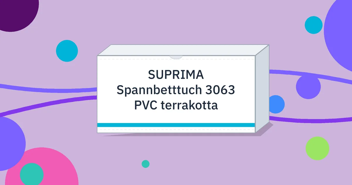 Symbolbild: Packung mit der Aufschrift SUPRIMA Spannbetttuch 3063 PVC terrakotta (PZN 05976680) – Verfügbarkeit und Bezug in Apotheken in Frankfurt am Main