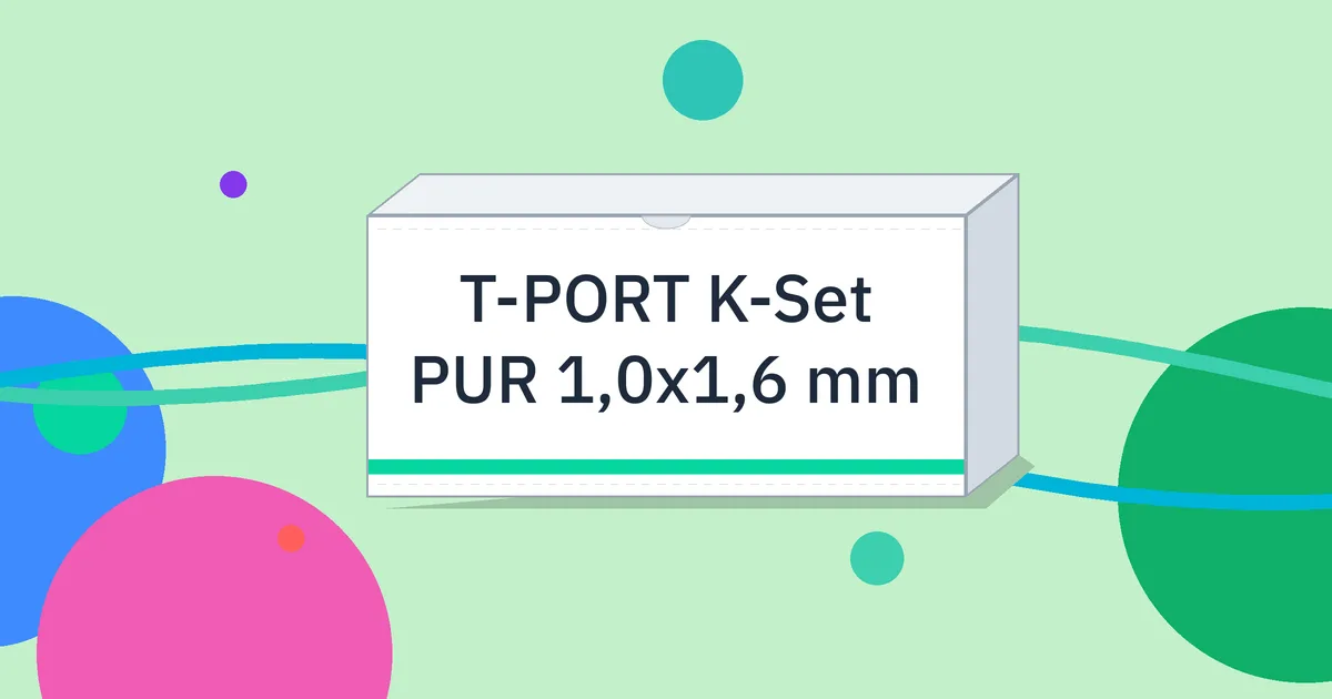 Symbolbild: Packung mit der Aufschrift T-PORT K-Set PUR 1,0x1,6 mm (PZN 17588807) – Verfügbarkeit und Bezug in Apotheken in Frankfurt am Main