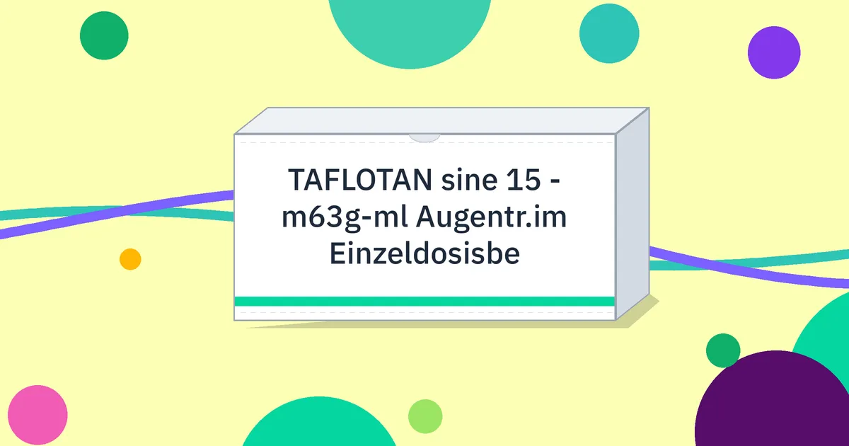 Symbolbild: Packung mit der Aufschrift TAFLOTAN sine 15 -m63g-ml Augentr.im Einzeldosisbe (PZN 11174306) – Verfügbarkeit und Bezug in Apotheken in Frankfurt am Main