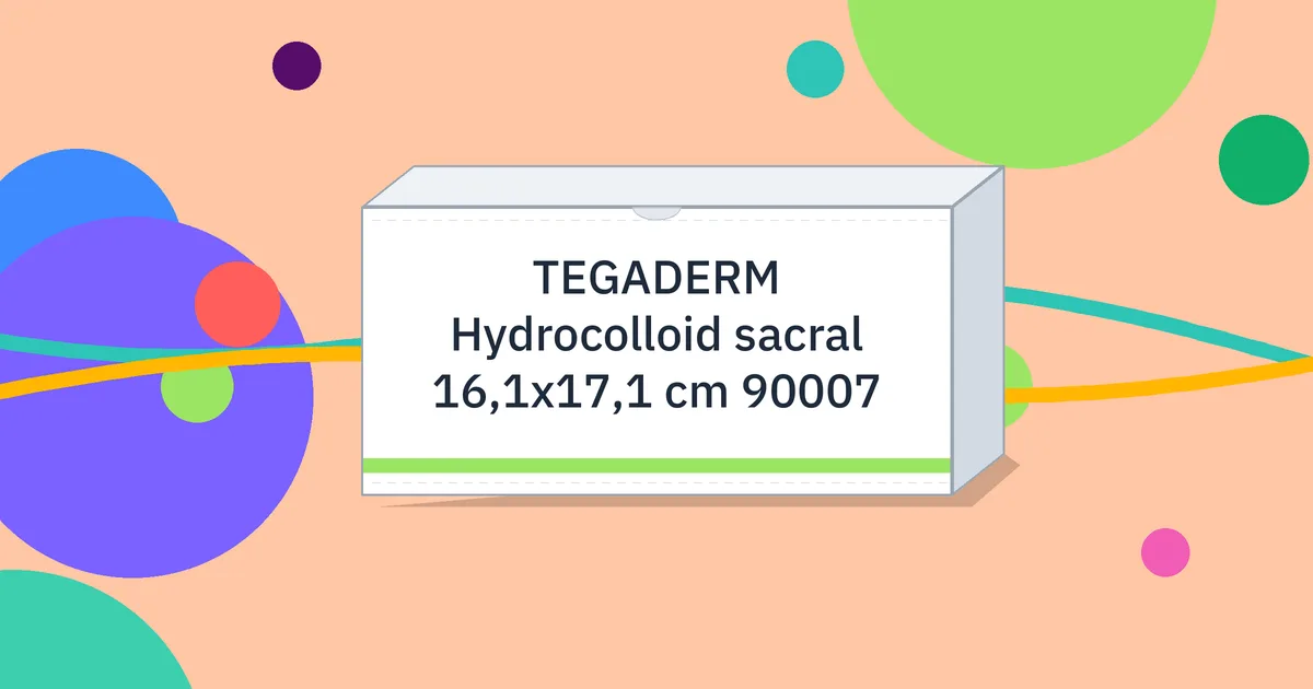 Symbolbild: Packung mit der Aufschrift TEGADERM Hydrocolloid sacral 16,1x17,1 cm 90007 (PZN 04971315) – Verfügbarkeit und Bezug in Apotheken in Frankfurt am Main