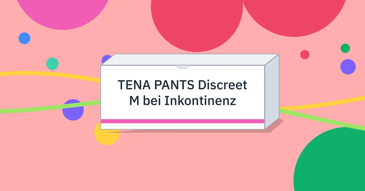 Symbolbild: Packung mit der Aufschrift TENA PANTS Discreet M bei Inkontinenz (PZN 01866859) – Verfügbarkeit und Bezug in Apotheken in Frankfurt am Main