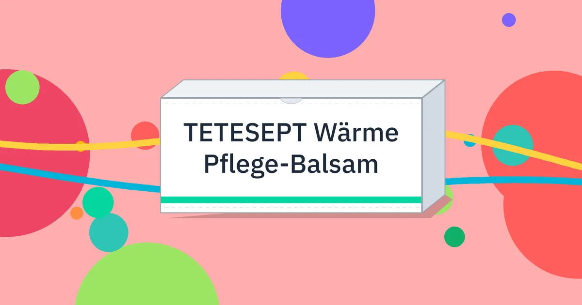 Symbolbild: Packung mit der Aufschrift TETESEPT Wärme Pflege-Balsam (PZN 17921827) – Verfügbarkeit und Bezug in Apotheken in Frankfurt am Main