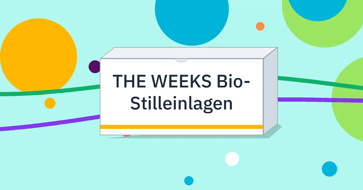 Symbolbild: Packung mit der Aufschrift THE WEEKS Bio-Stilleinlagen (PZN 18254528) – Verfügbarkeit und Bezug in Apotheken in Frankfurt am Main