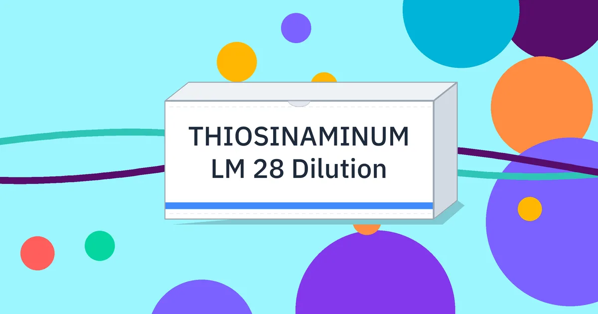 Symbolbild: Packung mit der Aufschrift THIOSINAMINUM LM 28 Dilution (PZN 13221398) – Verfügbarkeit und Bezug in Apotheken in Frankfurt am Main