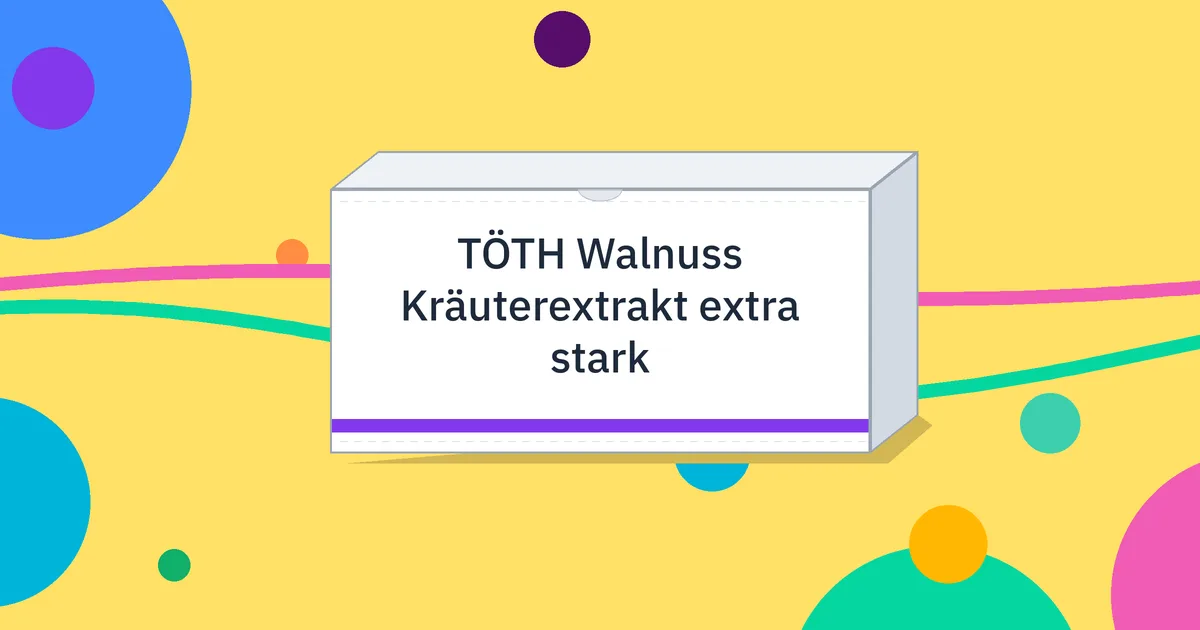 Symbolbild: Packung mit der Aufschrift TÖTH Walnuss Kräuterextrakt extra stark (PZN 07030168) – Verfügbarkeit und Bezug in Apotheken in Frankfurt am Main
