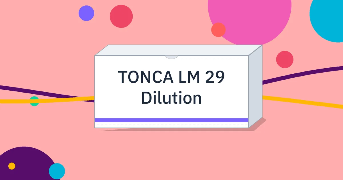 Symbolbild: Packung mit der Aufschrift TONCA LM 29 Dilution (PZN 13225479) – Verfügbarkeit und Bezug in Apotheken in Frankfurt am Main