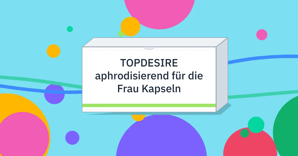 Symbolbild: Packung mit der Aufschrift TOPDESIRE aphrodisierend für die Frau Kapseln (PZN 18709756) – Verfügbarkeit und Bezug in Apotheken in Frankfurt am Main