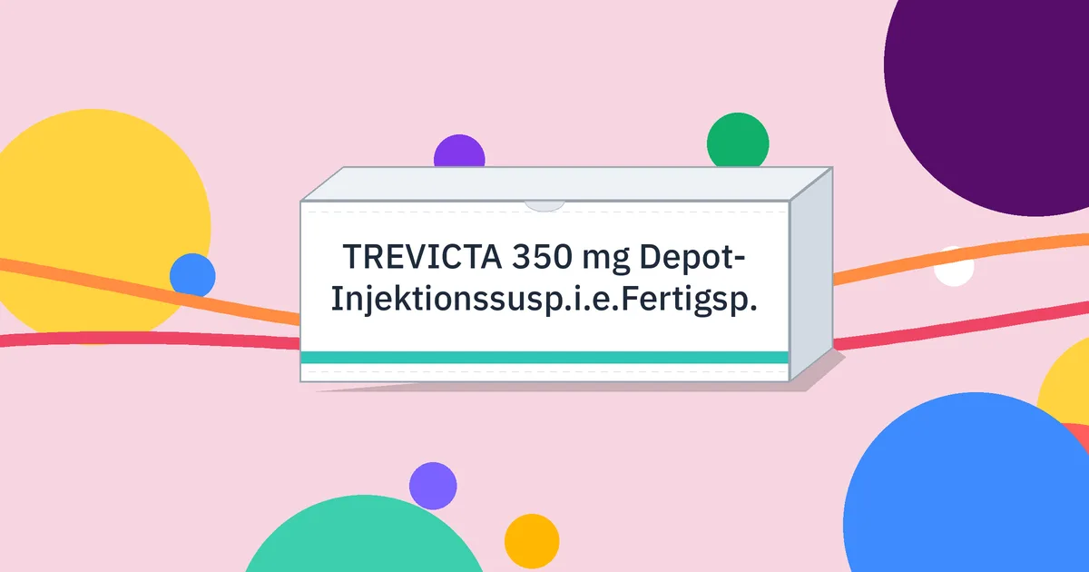 Symbolbild: Packung mit der Aufschrift TREVICTA 350 mg Depot-Injektionssusp.i.e.Fertigsp. (PZN 12571127) – Verfügbarkeit und Bezug in Apotheken in Frankfurt am Main