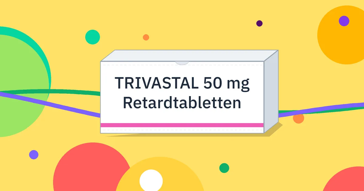 Symbolbild: Packung mit der Aufschrift TRIVASTAL 50 mg Retardtabletten (PZN 12365994) – Verfügbarkeit und Bezug in Apotheken in Frankfurt am Main
