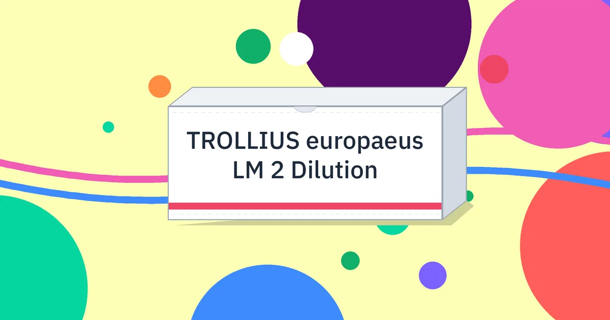 Symbolbild: Packung mit der Aufschrift TROLLIUS europaeus LM 2 Dilution (PZN 13252418) – Verfügbarkeit und Bezug in Apotheken in Frankfurt am Main