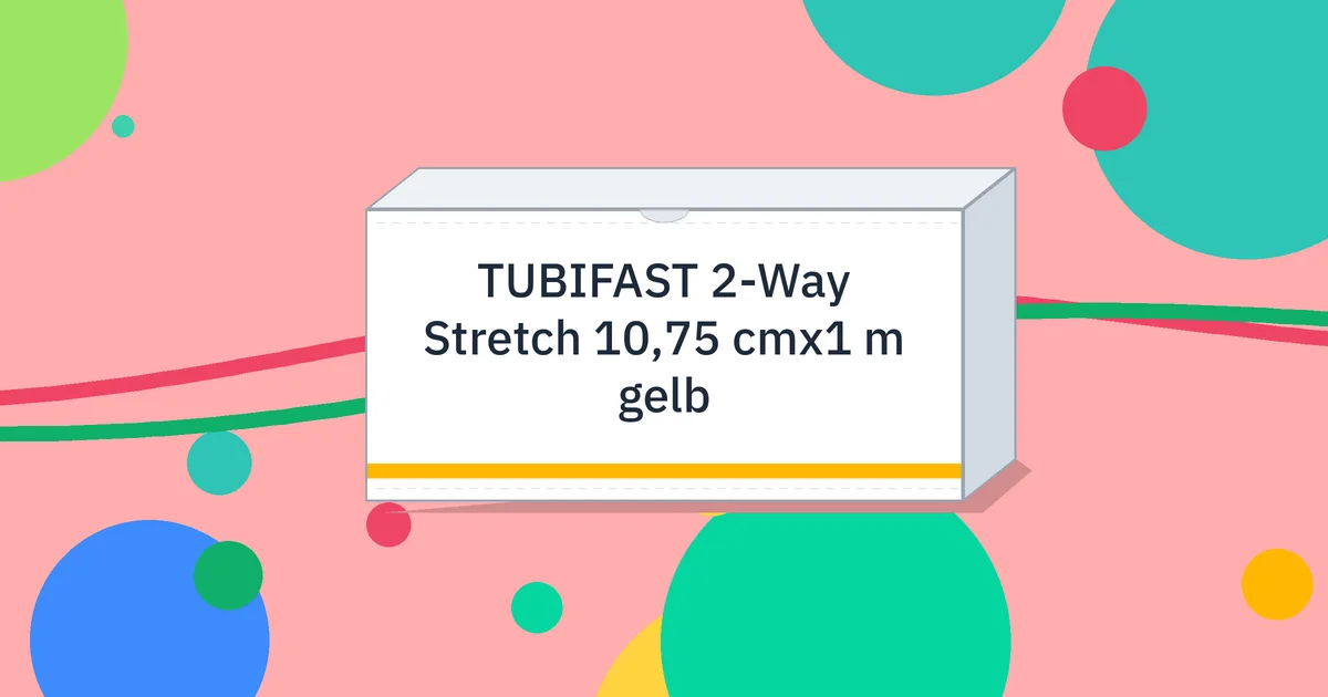 Symbolbild: Packung mit der Aufschrift TUBIFAST 2-Way Stretch 10,75 cmx1 m gelb (PZN 10297828) – Verfügbarkeit und Bezug in Apotheken in Frankfurt am Main