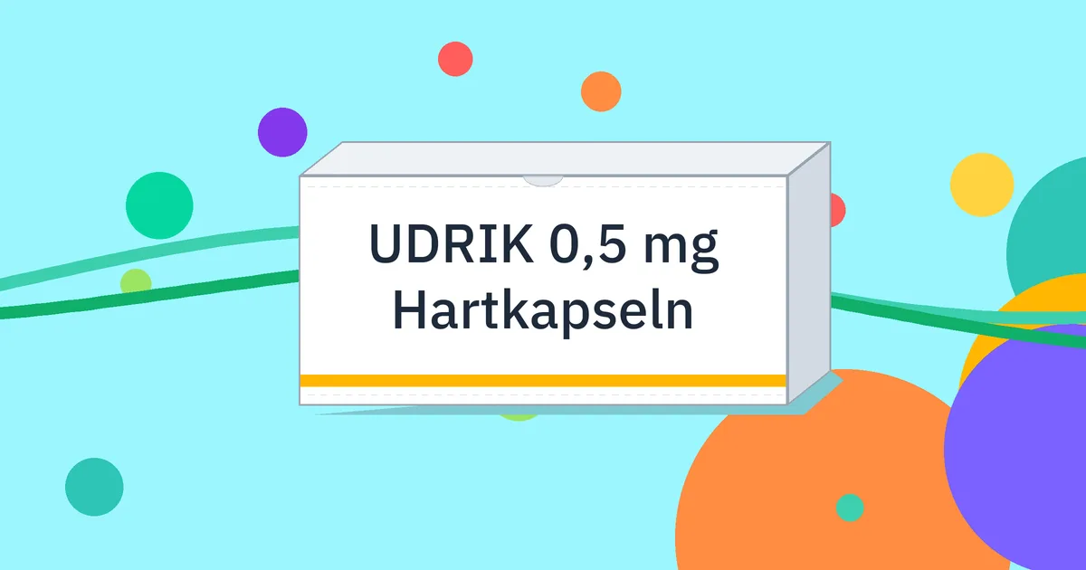 Symbolbild: Packung mit der Aufschrift UDRIK 0,5 mg Hartkapseln (PZN 04660242) – Verfügbarkeit und Bezug in Apotheken in Frankfurt am Main