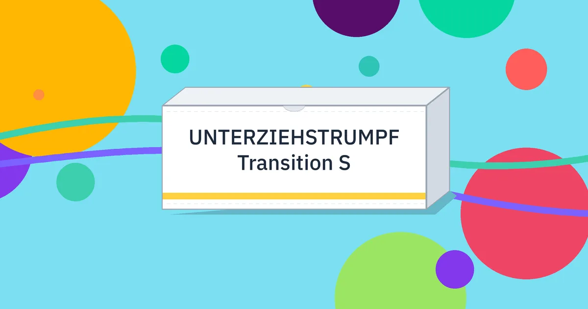 Symbolbild: Packung mit der Aufschrift UNTERZIEHSTRUMPF Transition S (PZN 18652720) – Verfügbarkeit und Bezug in Apotheken in Frankfurt am Main