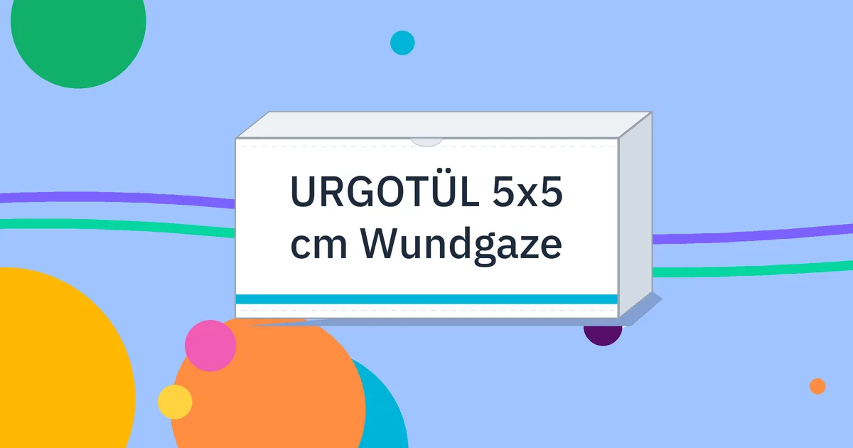 Symbolbild: Packung mit der Aufschrift URGOTÜL 5x5 cm Wundgaze (PZN 18336628) – Verfügbarkeit und Bezug in Apotheken in Frankfurt am Main