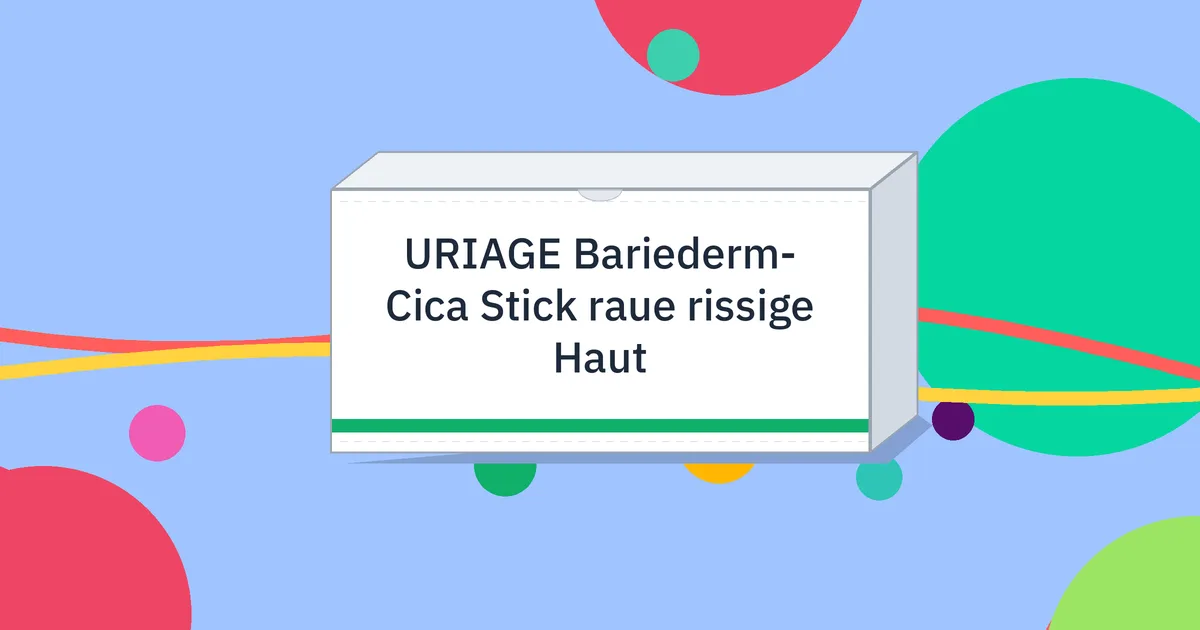 Symbolbild: Packung mit der Aufschrift URIAGE Bariederm-Cica Stick raue rissige Haut (PZN 17181313) – Verfügbarkeit und Bezug in Apotheken in Frankfurt am Main