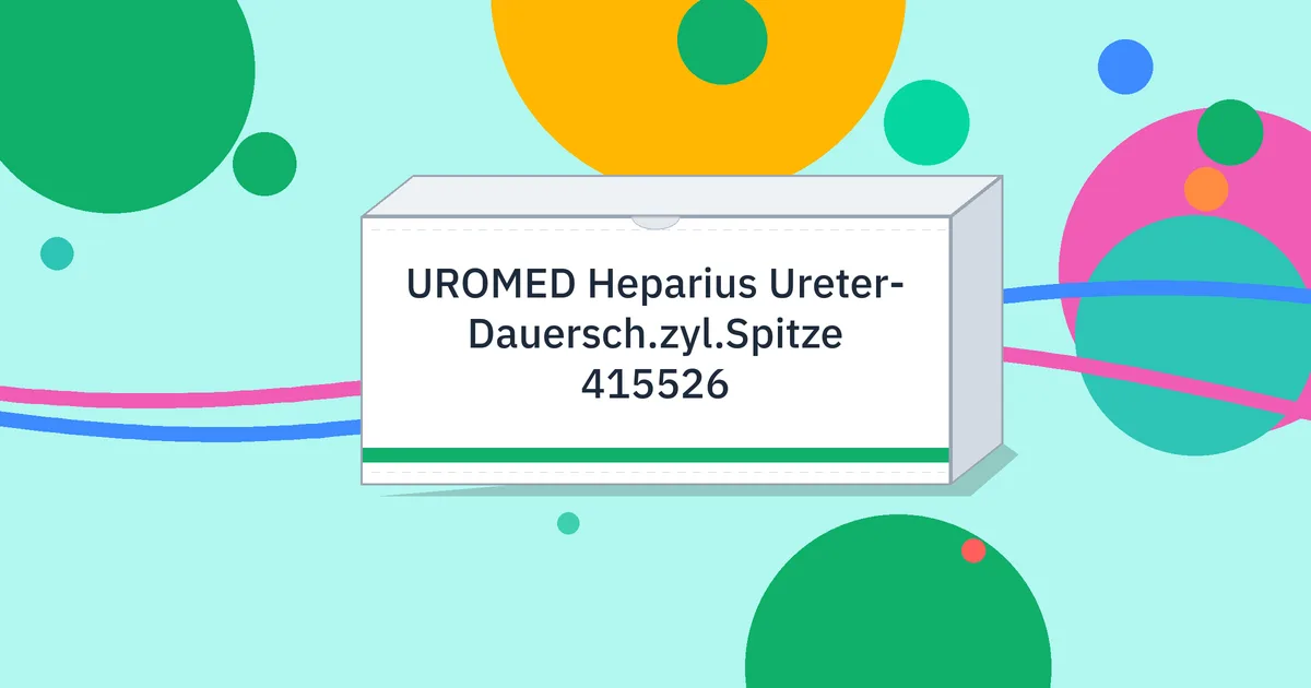 Symbolbild: Packung mit der Aufschrift UROMED Heparius Ureter-Dauersch.zyl.Spitze 415526 (PZN 11370220) – Verfügbarkeit und Bezug in Apotheken in Frankfurt am Main