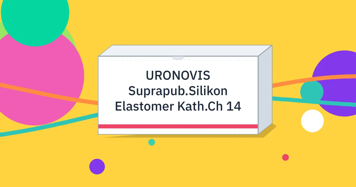 Symbolbild: Packung mit der Aufschrift URONOVIS Suprapub.Silikon Elastomer Kath.Ch 14 (PZN 02352298) – Verfügbarkeit und Bezug in Apotheken in Frankfurt am Main