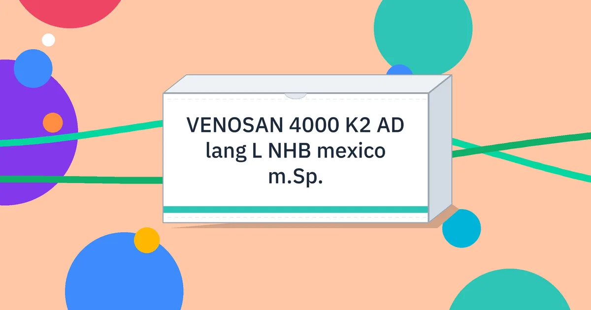 Symbolbild: Packung mit der Aufschrift VENOSAN 4000 K2 AD lang L NHB mexico m.Sp. (PZN 14423997) – Verfügbarkeit und Bezug in Apotheken in Frankfurt am Main