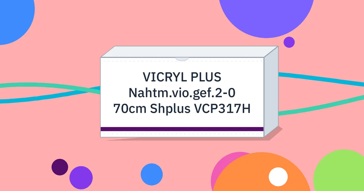 Symbolbild: Packung mit der Aufschrift VICRYL PLUS Nahtm.vio.gef.2-0 70cm Shplus VCP317H (PZN 18605637) – Verfügbarkeit und Bezug in Apotheken in Frankfurt am Main