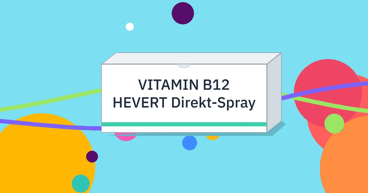 Symbolbild: Packung mit der Aufschrift VITAMIN B12 HEVERT Direkt-Spray (PZN 18425071) – Verfügbarkeit und Bezug in Apotheken in Frankfurt am Main
