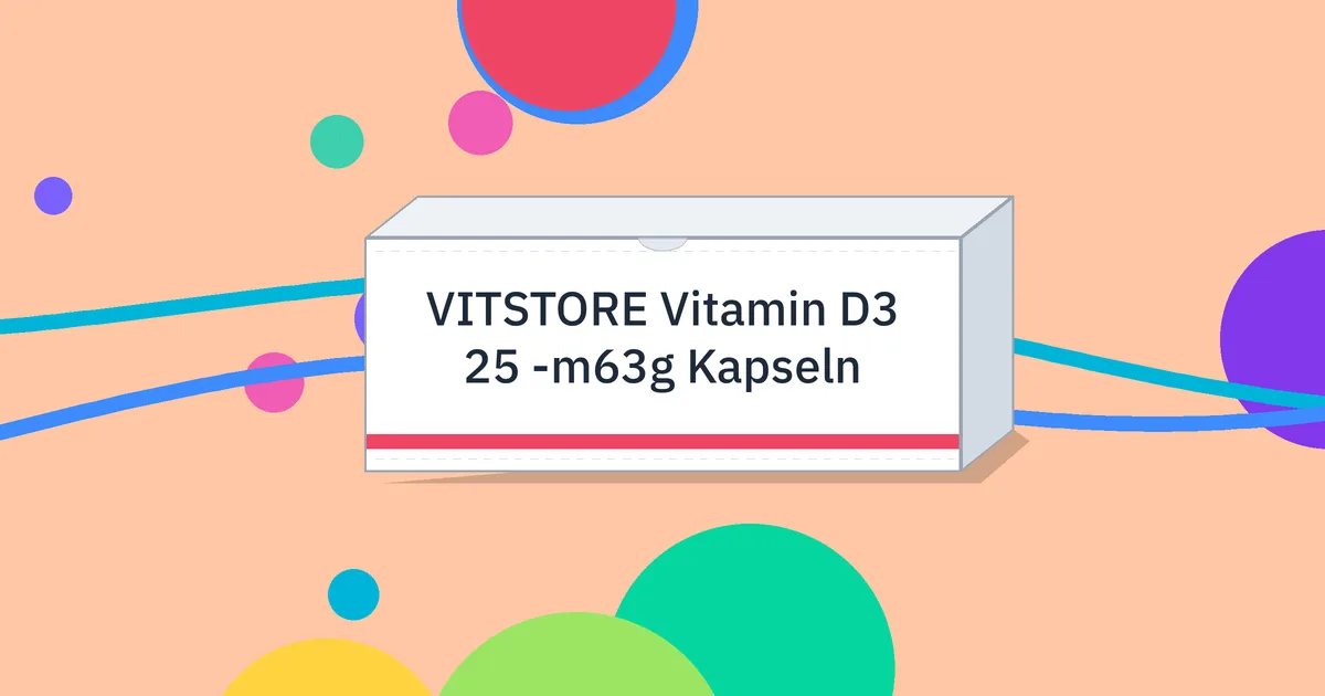 Symbolbild: Packung mit der Aufschrift VITSTORE Vitamin D3 25 -m63g Kapseln (PZN 18090340) – Verfügbarkeit und Bezug in Apotheken in Frankfurt am Main