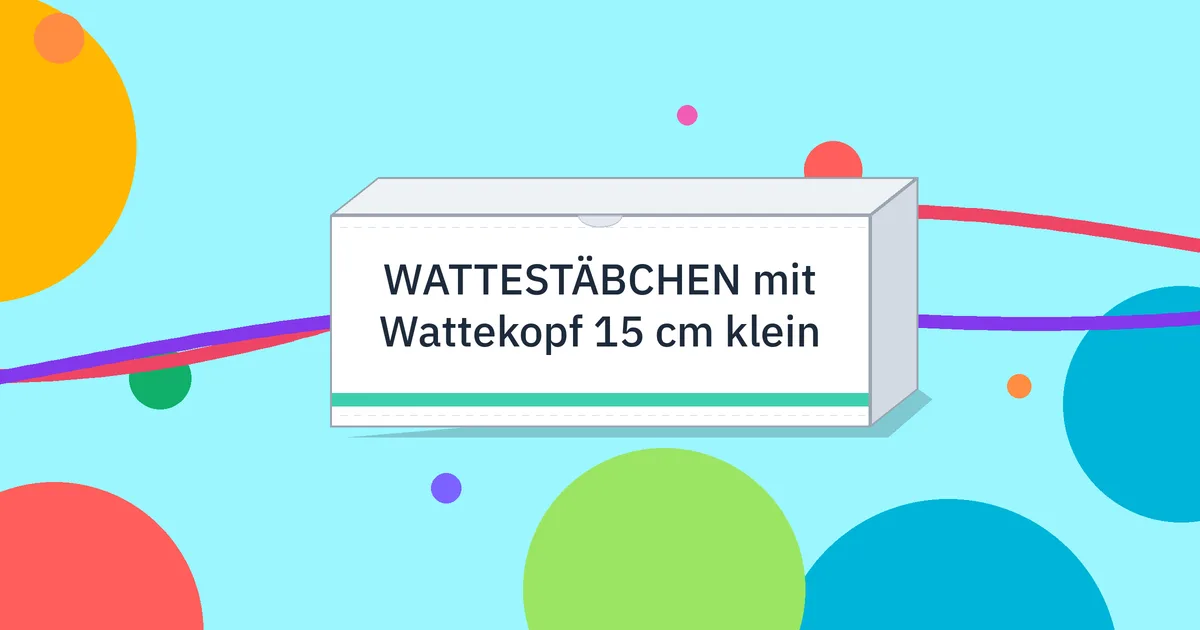 Symbolbild: Packung mit der Aufschrift WATTESTÄBCHEN mit Wattekopf 15 cm klein (PZN 02737549) – Verfügbarkeit und Bezug in Apotheken in Frankfurt am Main