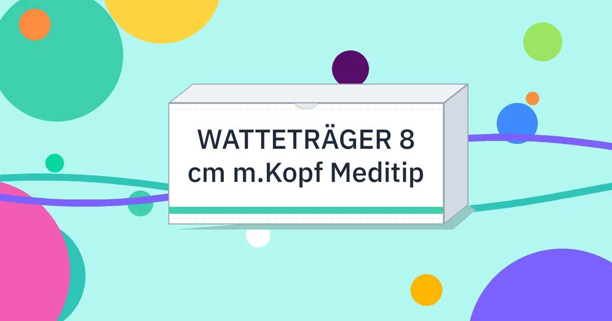 Symbolbild: Packung mit der Aufschrift WATTETRÄGER 8 cm m.Kopf Meditip (PZN 02171473) – Verfügbarkeit und Bezug in Apotheken in Frankfurt am Main