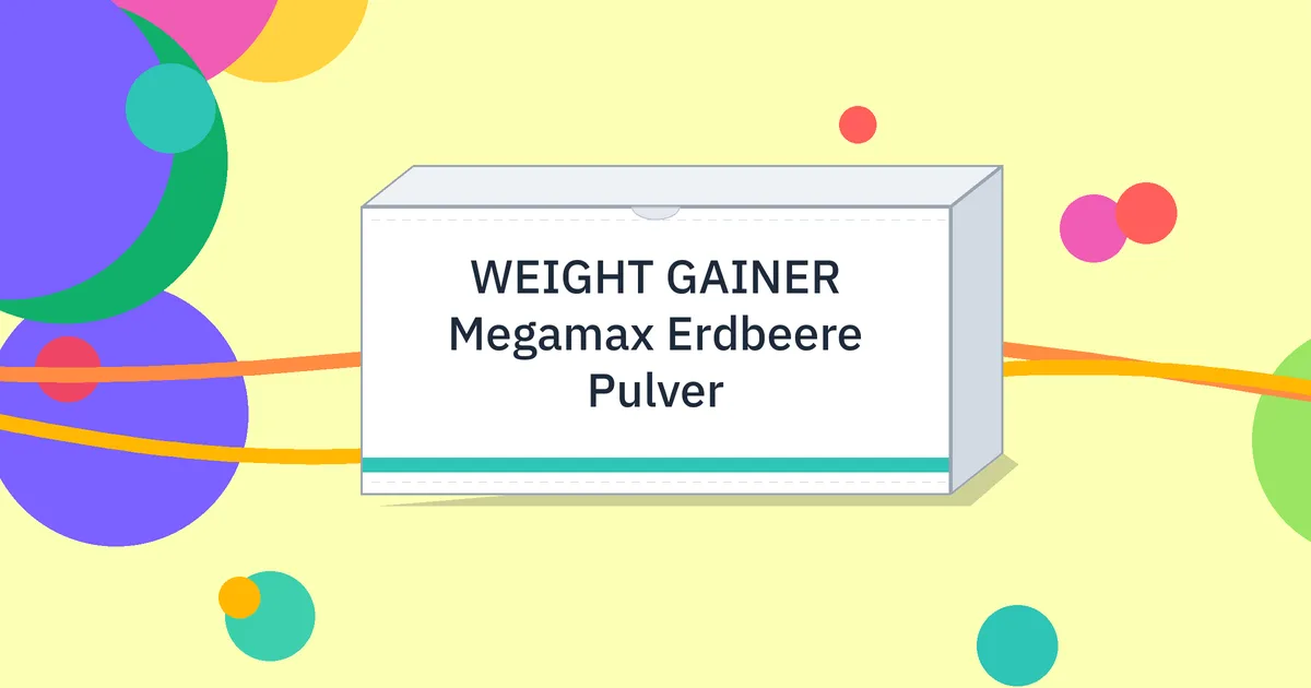 Symbolbild: Packung mit der Aufschrift WEIGHT GAINER Megamax Erdbeere Pulver (PZN 07346026) – Verfügbarkeit und Bezug in Apotheken in Frankfurt am Main