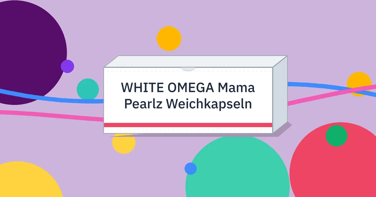 Symbolbild: Packung mit der Aufschrift WHITE OMEGA Mama Pearlz Weichkapseln (PZN 15192005) – Verfügbarkeit und Bezug in Apotheken in Frankfurt am Main
