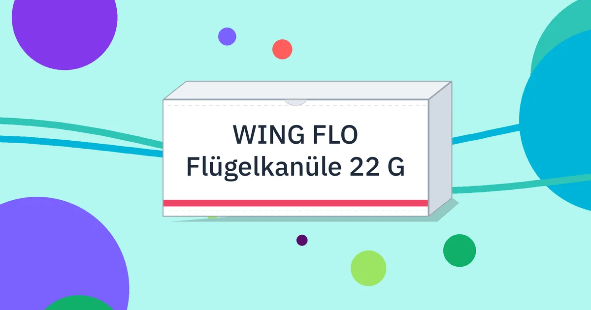 Symbolbild: Packung mit der Aufschrift WING FLO Flügelkanüle 22 G (PZN 09379751) – Verfügbarkeit und Bezug in Apotheken in Frankfurt am Main
