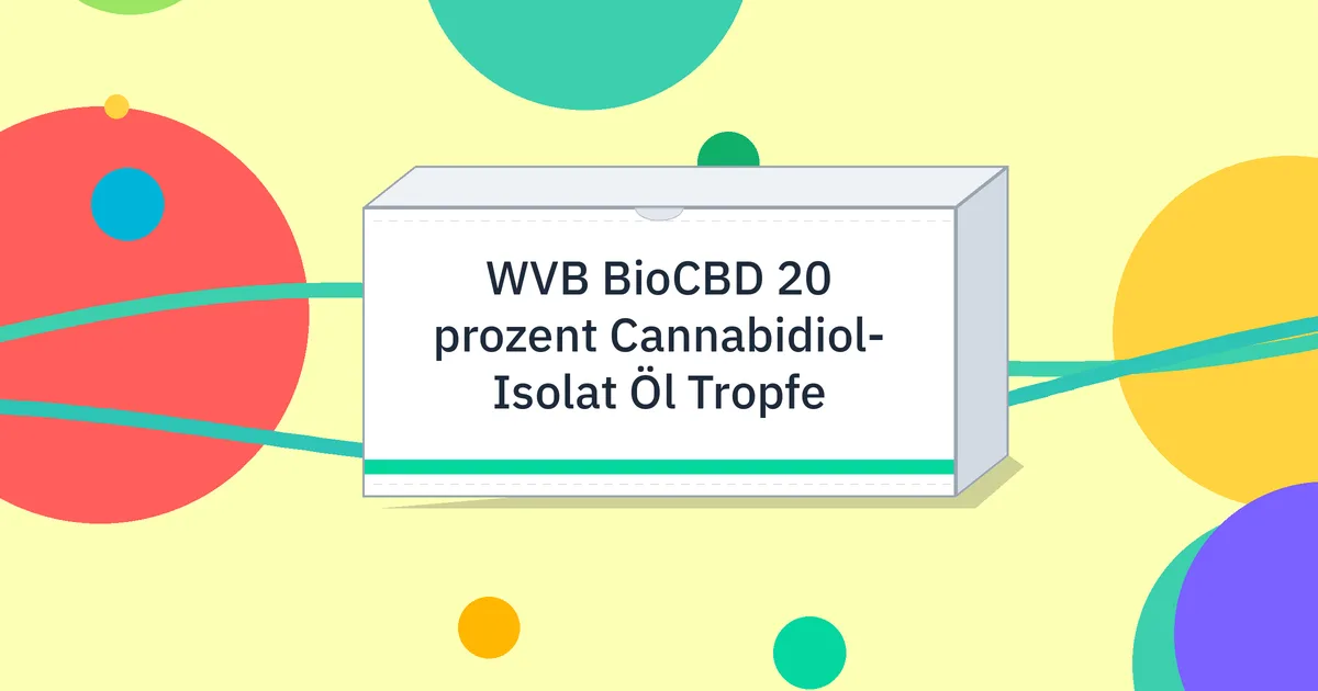 Symbolbild: Packung mit der Aufschrift WVB BioCBD 20 prozent Cannabidiol-Isolat Öl Tropfe (PZN 16131773) – Verfügbarkeit und Bezug in Apotheken in Frankfurt am Main