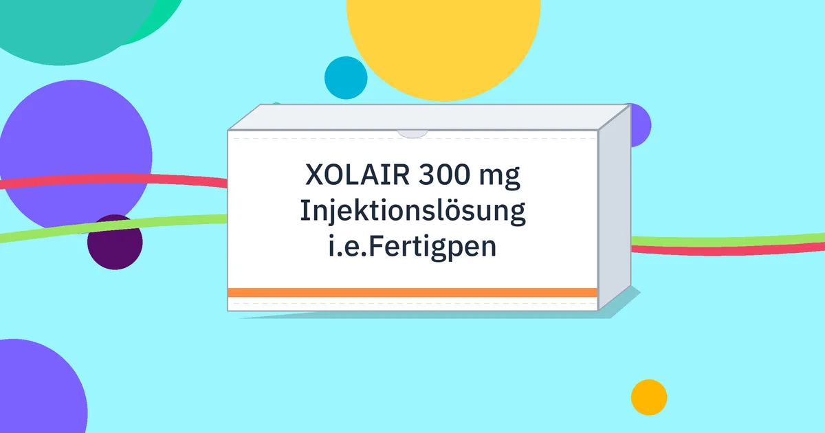 Symbolbild: Packung mit der Aufschrift XOLAIR 300 mg Injektionslösung i.e.Fertigpen (PZN 19643893) – Verfügbarkeit und Bezug in Apotheken in Frankfurt am Main