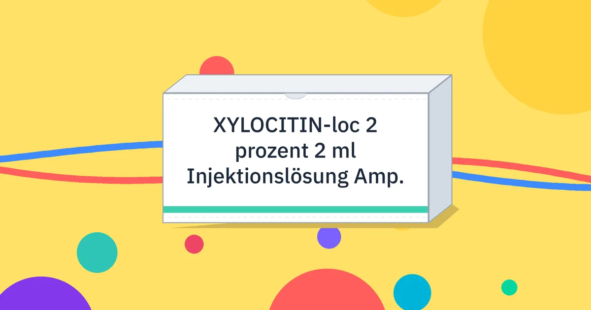 Symbolbild: Packung mit der Aufschrift XYLOCITIN-loc 2 prozent 2 ml Injektionslösung Amp. (PZN 00676418) – Verfügbarkeit und Bezug in Apotheken in Frankfurt am Main