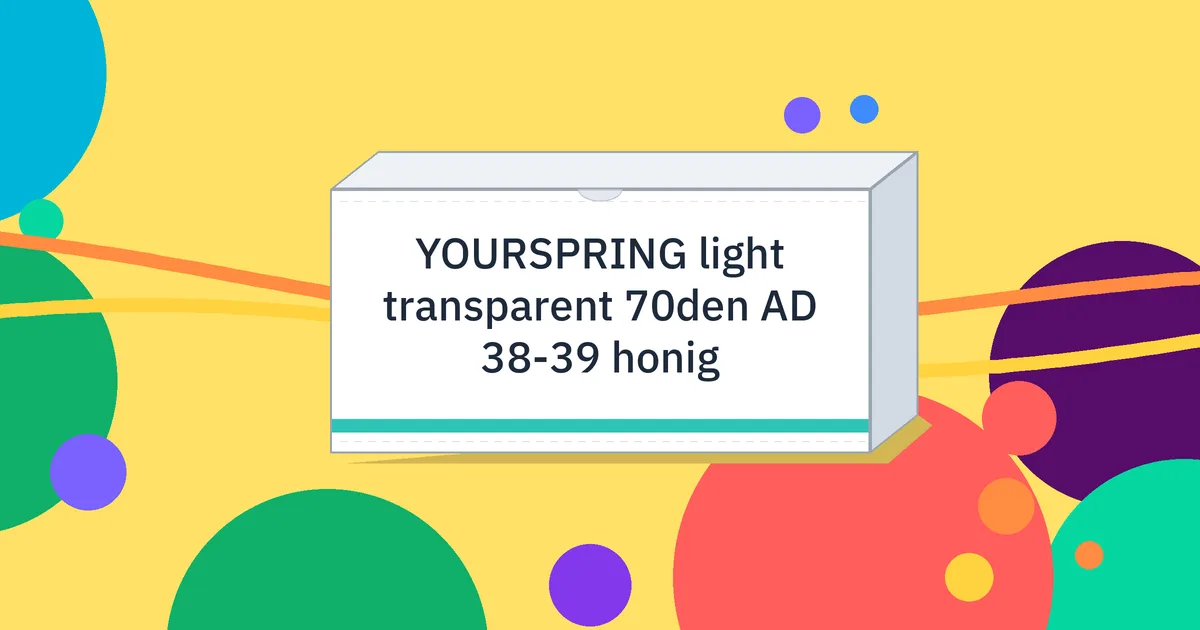 Symbolbild: Packung mit der Aufschrift YOURSPRING light transparent 70den AD 38-39 honig (PZN 18056047) – Verfügbarkeit und Bezug in Apotheken in Frankfurt am Main