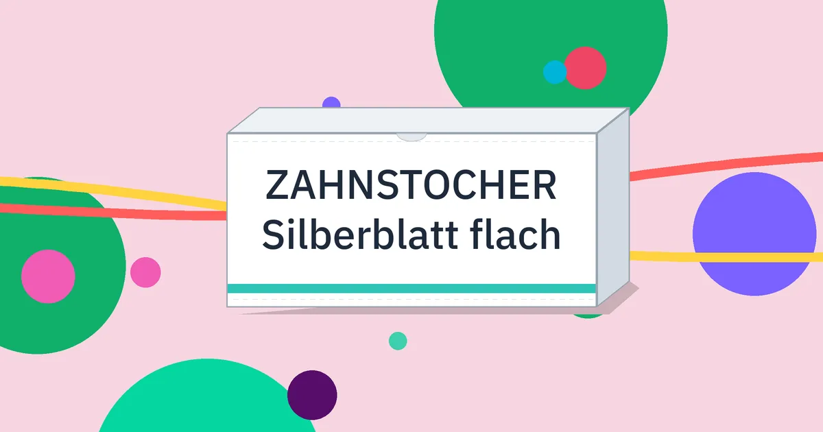 Symbolbild: Packung mit der Aufschrift ZAHNSTOCHER Silberblatt flach (PZN 01741750) – Verfügbarkeit und Bezug in Apotheken in Frankfurt am Main