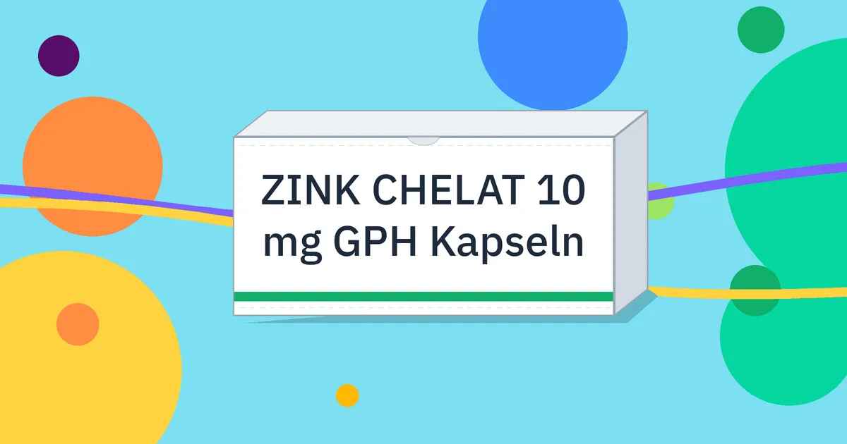 Symbolbild: Packung mit der Aufschrift ZINK CHELAT 10 mg GPH Kapseln (PZN 10015095) – Verfügbarkeit und Bezug in Apotheken in Frankfurt am Main