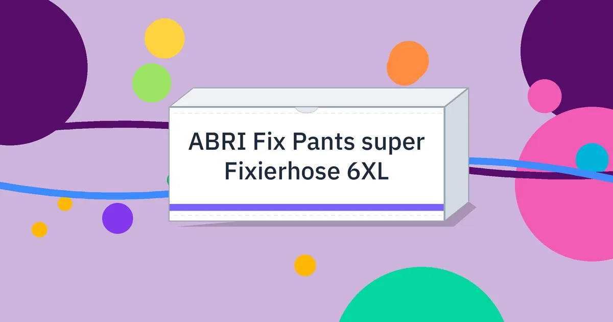 Symbolbild: Packung mit der Aufschrift ABRI Fix Pants super Fixierhose 6XL (PZN 11599069) – Verfügbarkeit und Bezug in Apotheken in Frankfurt am Main