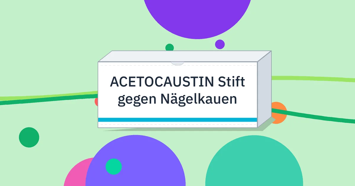 Symbolbild: Packung mit der Aufschrift ACETOCAUSTIN Stift gegen Nägelkauen (PZN 19526101) – Verfügbarkeit und Bezug in Apotheken in Frankfurt am Main