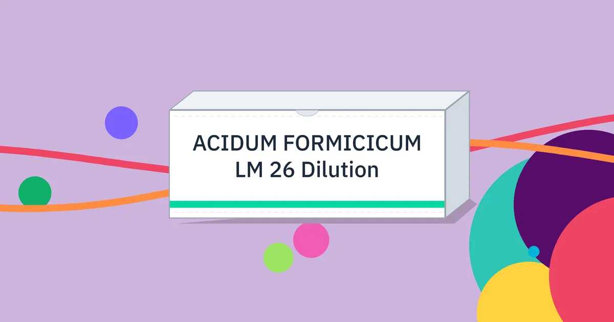 Symbolbild: Packung mit der Aufschrift ACIDUM FORMICICUM LM 26 Dilution (PZN 12752053) – Verfügbarkeit und Bezug in Apotheken in Frankfurt am Main