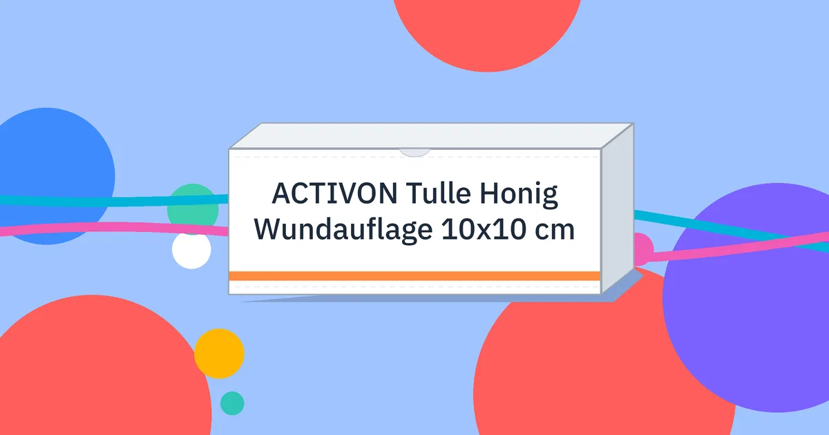 Symbolbild: Packung mit der Aufschrift ACTIVON Tulle Honig Wundauflage 10x10 cm (PZN 14233239) – Verfügbarkeit und Bezug in Apotheken in Frankfurt am Main