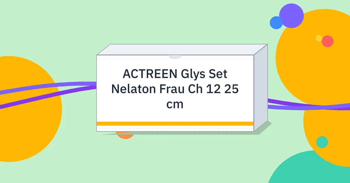 Symbolbild: Packung mit der Aufschrift ACTREEN Glys Set Nelaton Frau Ch 12 25 cm (PZN 00584254) – Verfügbarkeit und Bezug in Apotheken in Frankfurt am Main